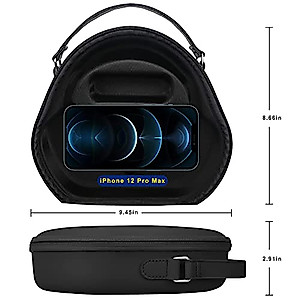 Canboc PU AirPods Max Smart Case Replacement for New Apple AirPods Max Headphone, Extra-Room fit Charger Cable, Black