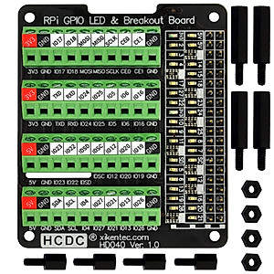 HCDC RPi GPIO Status LED & Terminal Block Breakout Board HAT for Raspberry Pi A+ 3A+ B+ 2B 3B 3B+ 4B