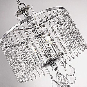 Home Decorators Collection HD-1144-I 3-Light Polished Chrome Mini-Chandelier with K9 Hanging Crystals