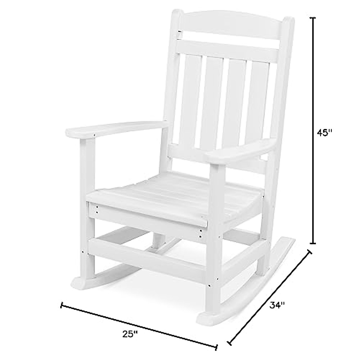 Best Choice Products All-Weather Rocking Chair, Indoor Outdoor HDPE Porch Rocker for Patio, Balcony, Backyard, Living Room w/ 300lb Weight Capacity, Contoured Seat - White