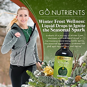 Go Nutrients Liquid Vitamin D3 K2 Drops - for Bone & Heart Health - Fast Absorption Vitamin D Drops for Adults & Kids, GMO-Free, VIT D3 MK7, Supports Immunity & Healing, 1.0 oz. | 90 Servings