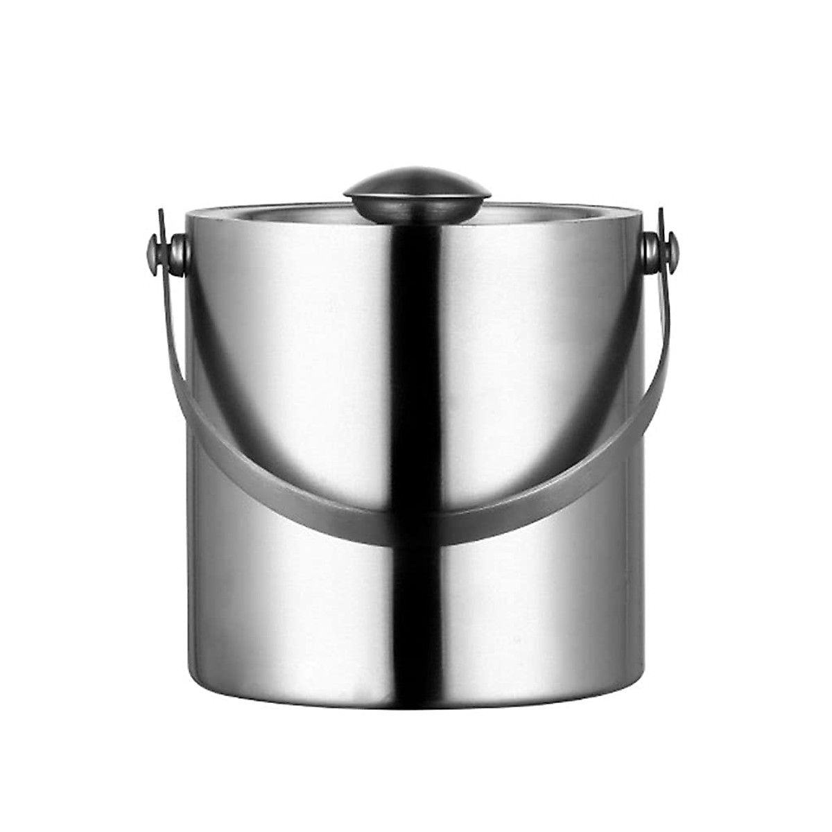 Cuawan Ice Bucket - 3L Double Thermal Insulation Bucket, Nordic Bar and KTV Beer and Wine Cocktail and Champagne Chilling Bucket with Lid,Champagne/Golden/Silver (Gold)