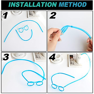 Betinyar 8 Pieces Silly Straws Glasses, Flexible Straws Novelty Eyeglasses, Frame Loop Straws Eyeglasses for Party Supplies, Birthday (Multi)