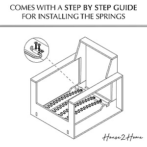 House2Home 31" Couch Spring Repair Kit to Fix Sofa Support for Sagging Cushions - Includes 4pk of Springs, Upholstery Spring Clips, Seat Spring Stay Wire, Screws, and Installation Instructions