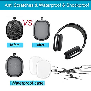 ULITIQ Compatible with Airpod Max Case, (2 Clear Cases+Big Storage Box+2 Desk Holder), Soft Clear Case, Transparent Headphone Protective Cover Air Pod Max Accessories