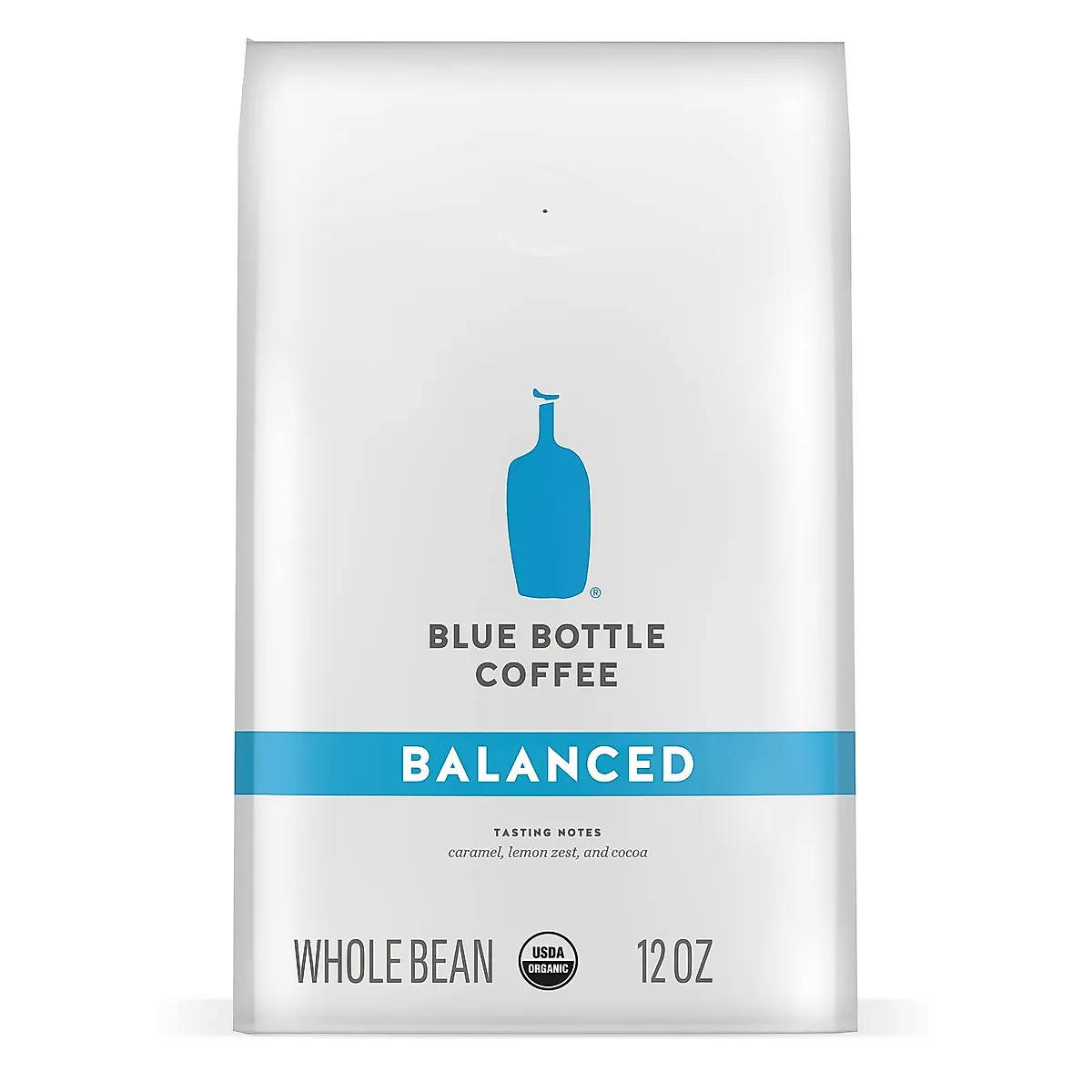 Blue Bottle Whole Bean Organic Coffee, Balanced, Medium Roast, 12 Ounce bag (Pack of 2)