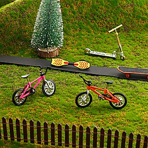 Skylety 31 Pieces Mini Finger Toys Set for Boy Girl Includes 6 Finger Skateboards, 4 Finger Bikes, 2 Mini Scooters 4 Swing Board 8 Matched Wheels 7 Tool Accessories Educational Toy Party Favor (Cool)