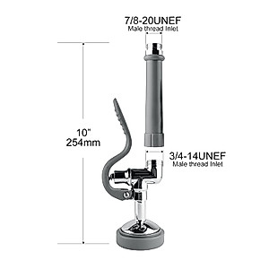 MSTJRY Commercial Sink Sprayer Pre Rinse Sprayer Valve with Handle Grip Assembly,1.42 GPM High Pressured Commercial Dish Sprayer for Replacement Kit of Commercial Faucet, Polished Chrome （Gray）