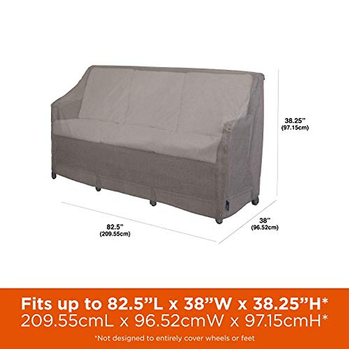 MODERN LEISURE 3008 Garrison Waterproof Loveseat Cover (82.5 W x 38 D x 38.25 H inches), Heather Grey