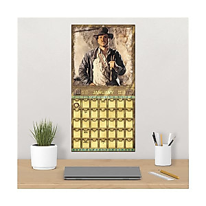 Classic Indiana Jones Calendar 2025 - Deluxe 2025 Indiana Jones Wall Calendar Bundle with Over 100 Calendar Stickers (Dr. Jones Gifts, Office Supplies)