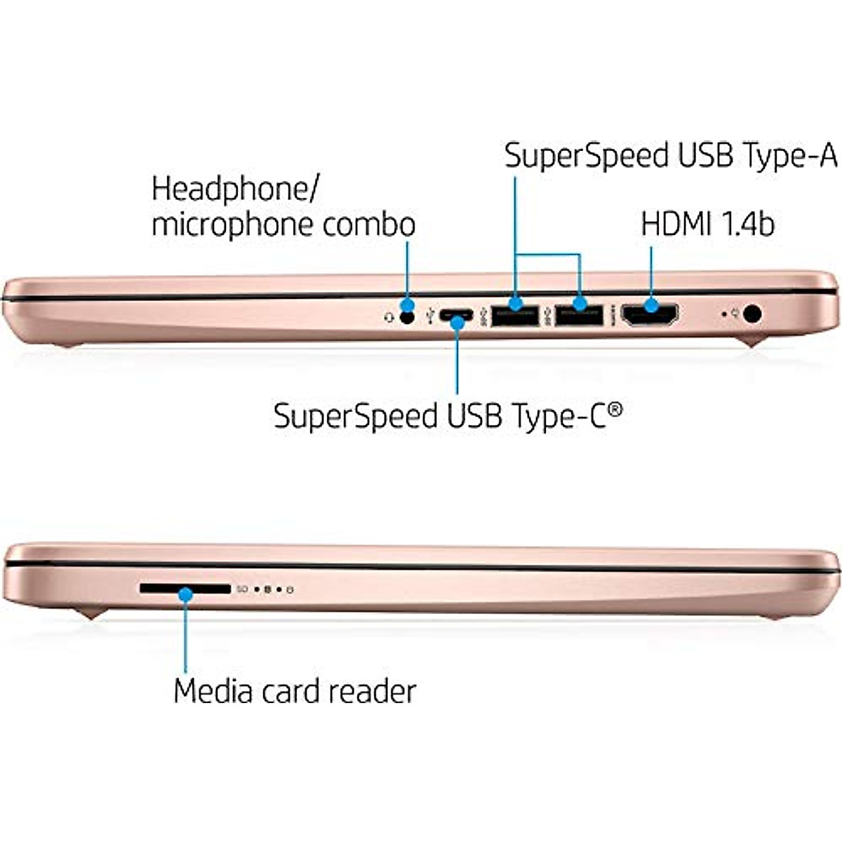 2022 HP Stream 14in laptop, Intel Celeron N4020 Dual-Core Processor, 4GB DDR4 Memory, 128GB storage (64GB eMMC+64GB card),HDMI,WiFi,Webcam,Bluetooth,1-Year Microsoft 365,Win10 S, Rose Gold (Renewed)