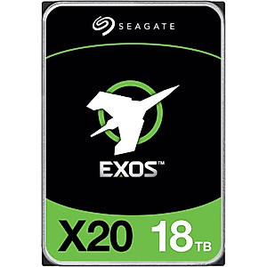 Seagate ST18000NM003D 18TB Exos X20 SATA Hard Drive, 3.5" HDD, SATA 6Gb/s, 7200rpm, 256MB Cache, 512E, 4.16ms, NCQ
