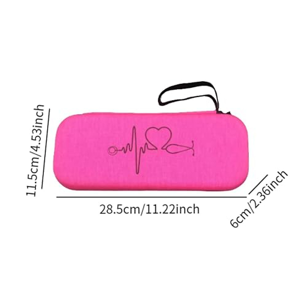 IEUDNS Stethoscope Carrying Case, Storage Box with Inner Mesh Pocket Case EVA Bag, Portable, Stethoscope Carrying Bag, Pink and Black Pattern