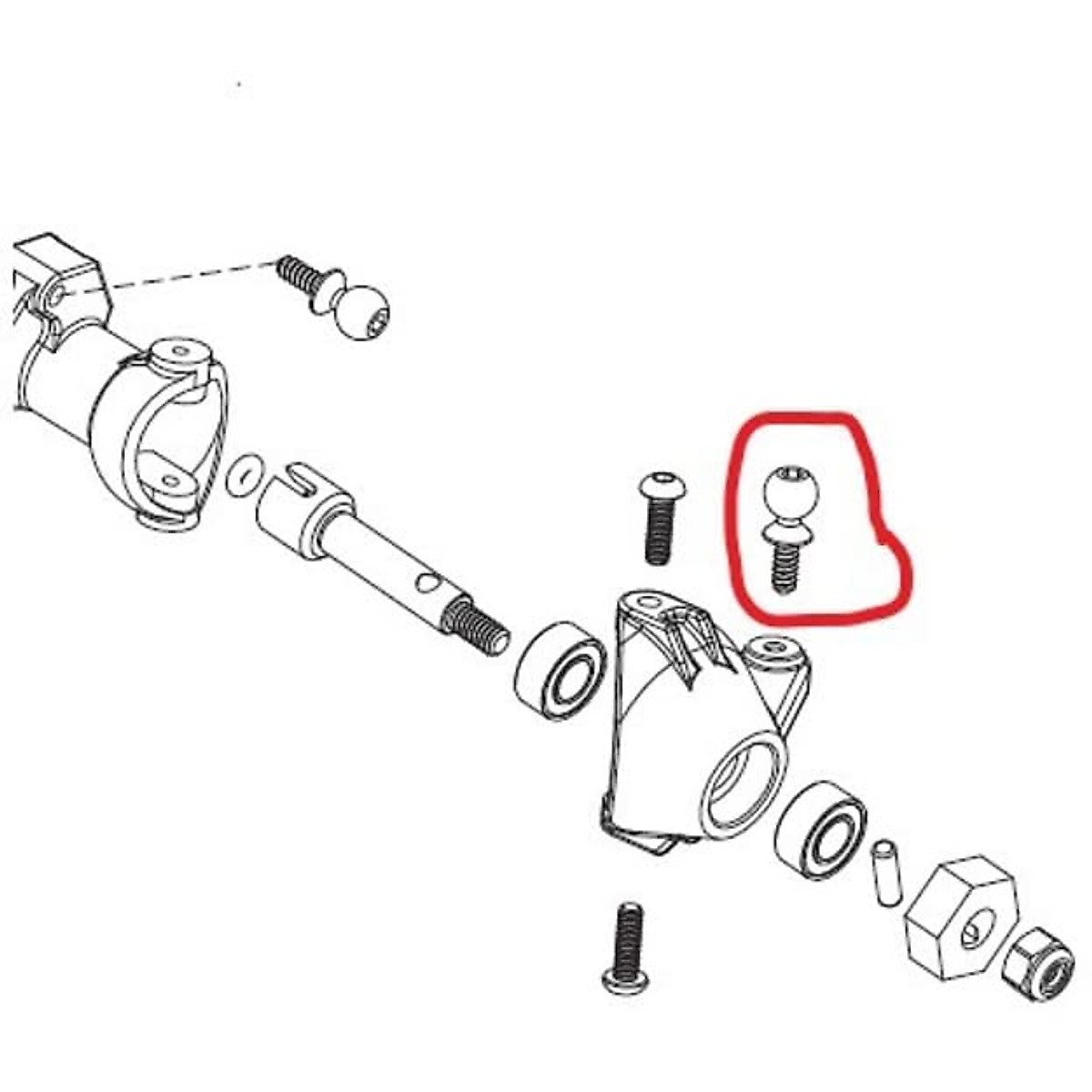 Hot Racing SXTF21BN Stainless Steel Ball Stud SCX24