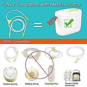 PumpMom Replacement Tubing for Medela New Pump in Style Maxflow Breast Pump, Not Original Medela Spare Breastpump Parts Tubes