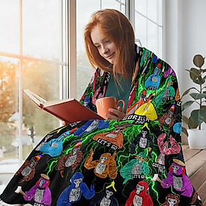 Gorilla Blanket Boys Gorilla Throws Blanket Children's Nap Blanket- Soft Lightweight Plush Tag Blanket Cozy (60in x 80in)