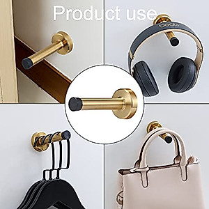 Modern Door Stopper, Stainless Steel Door Stop with Sound Dampening Rubber Bumper Wall Mounted Durable Door Holder with Hardware Screws Brushed Finish 3.7 Inch in Height Door Stops