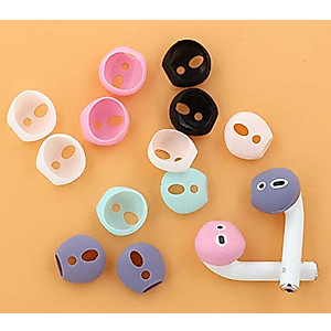 IiEXCEL [ Fit in Case ] 6 Pairs Thin Replacement Eartips Slim Gel Earbuds Ear Tips Skin Accessories Compatible with AirPods 1 and 2 [Fit in Charging Case] 6 Multicolor