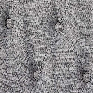 Great Deal Furniture Clarice Tall Wingback Tufted Fabric Accent Chair, Vintage Club Seat for Living Room (Silver)