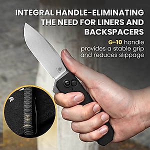 Kizer Brat Folding Knife, 3.5 Inches Stain 154CM Steel Blade EDC Pocket Knife G10 Handle Flipper Opener V3630C1