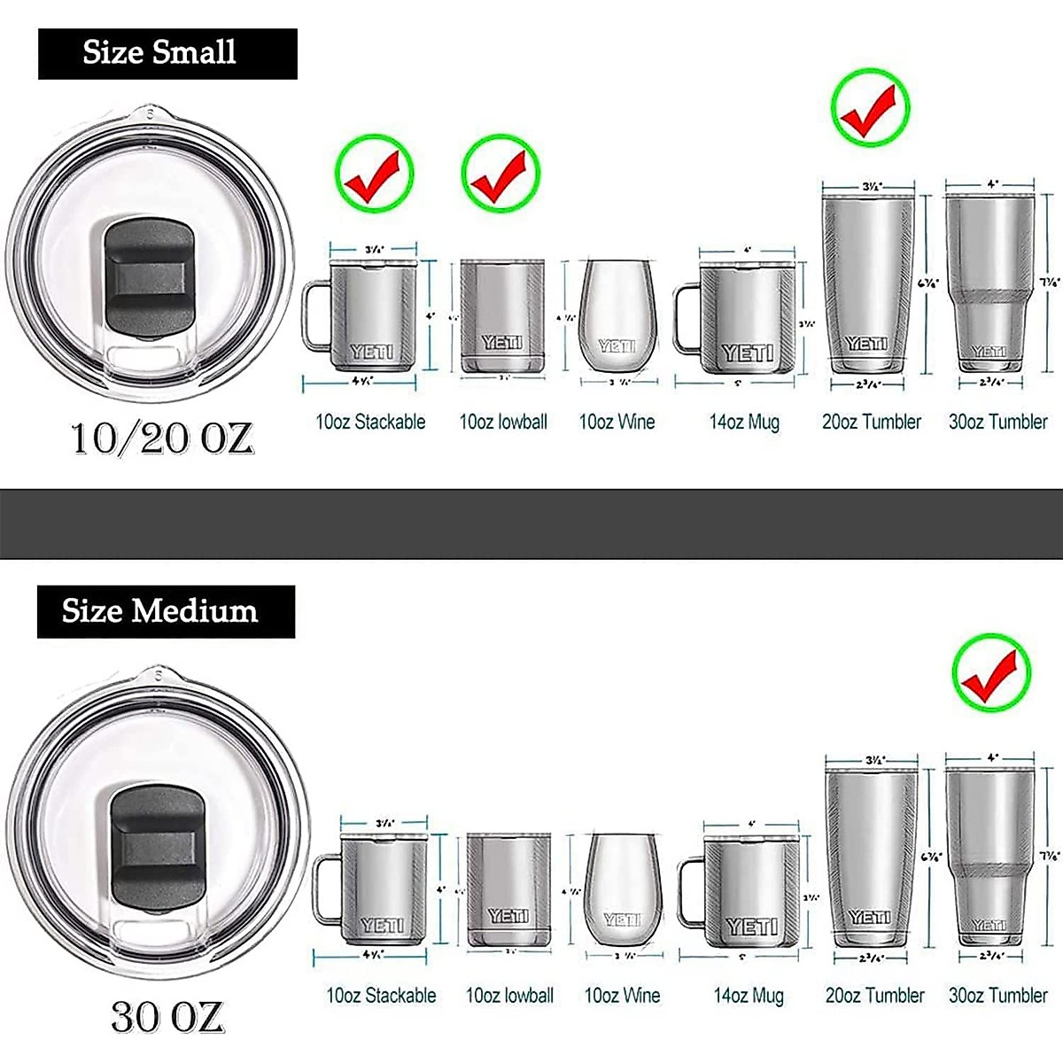 30 oz Tumbler Lid (Pack of 2) Yeti Lids 30 oz Replacement Lid Yeti 30 oz Tumbler Yeti Lid Magnetic Slider Yeti Rambler Yeti Rambler 30 oz (30 oz Tumbler Lid Replacement)