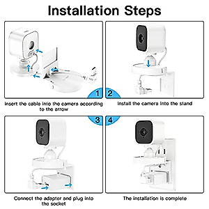 VOMENC 2 Pack Blink Mini Outlet Wall Mount, 360 Degree Swivel AC Outlet Wall Plug Mount Stand Holder Bracket - No Messy Wires or Wall Damage