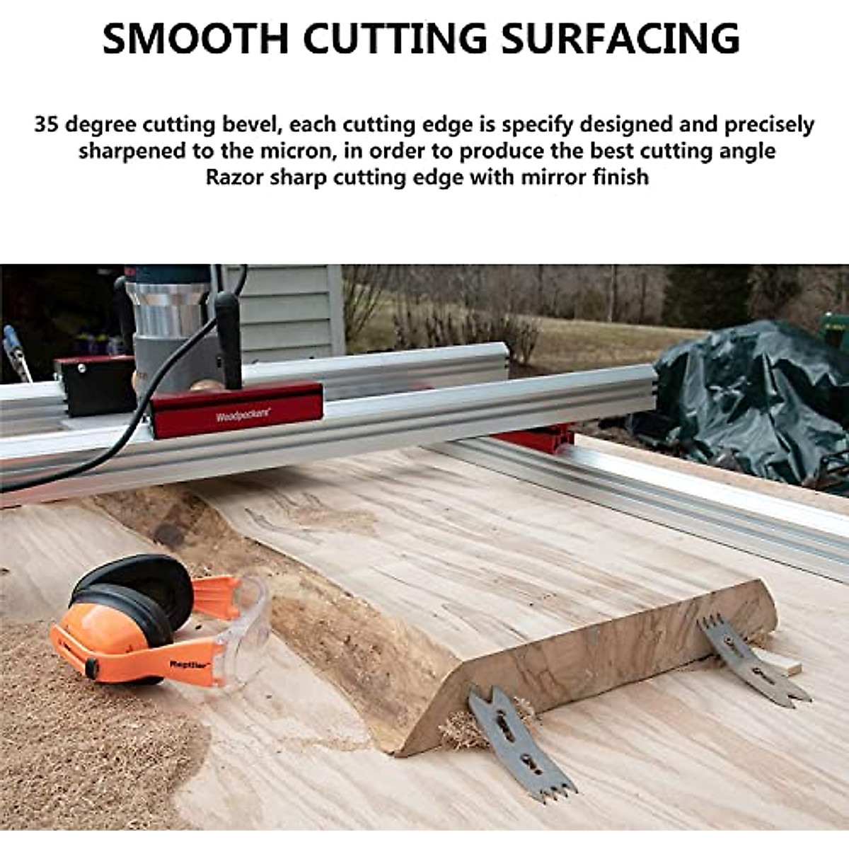 SpeTool 1/4 Inch Shank 1-1/4" Cutting Diameter Spoilboard Surfacing Router Bit 2+2 Inserts Cutter Planing Bit Flycutter Leveler Slab Flattening Router Bit Woodworking Milling Cutter