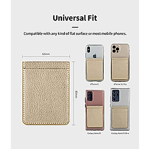 Goospery Phone Card Holder [4-Pack] Adhesive Stick On Wallet for Back of Phone Fashionable & Secure Sleeve Credit Cards/ID Card Slot Pocket Case Universal Fit for Most Smartphones