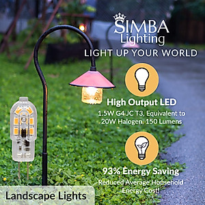 Simba Lighting LED G4 Bulb (5 Pack) 1.5W T4 20W Halogen Replacement 12V AC/DC JC Bi-Pin Base for Accent Lights, Under Cabinet Puck Light, Chandeliers, Track Lighting, Non-Dimmable, Soft White 3000K