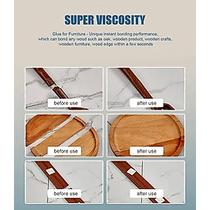 Wood Glue 20g, Wood Adhesive, Instantly Strong Adhesive for bonding Wood, Instant Super Glue for Wood, Oak, Wooden Furniture, Wooden Product, Wooden Crafts, Wood Edge