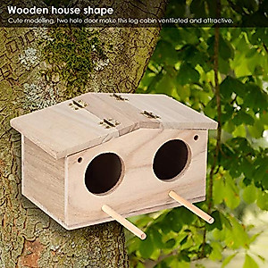 Yinuoday Bird Nest Hut, Wooden Parakeet Bird Cage Coconut Hide with Ladder, Bird Houses for Outside, Bird Toys Cockatiel Cage for Parrot Parakeet Lovebird Finch Canary