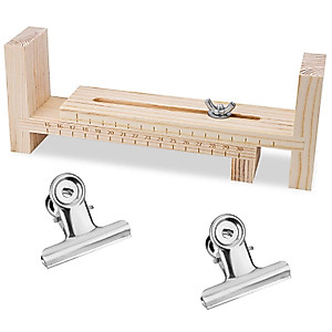 Wood Bracelet Jig, Adjustable Wood Paracord Jig Bracelet Maker with 2 Metal Clips DIY U Shape Clear Scale Bracelet Jig for DIY Craft Hand Bracelet Knitting Tool (Tripod)