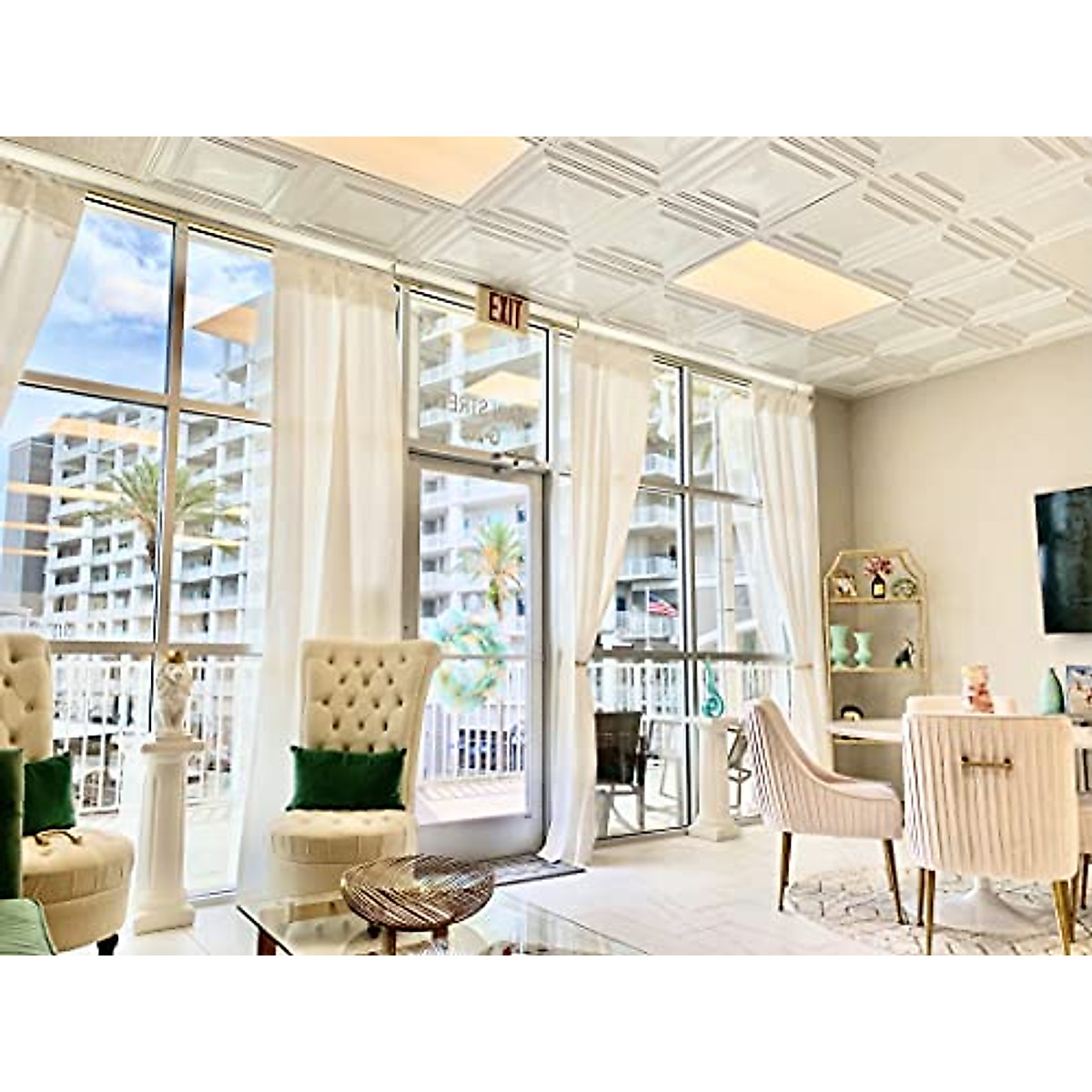 From Plain To Beautiful In Hours 232 Economy PVC Lay-in Ceiling Tile 2 ft. x 2 ft., White, 10 Pack