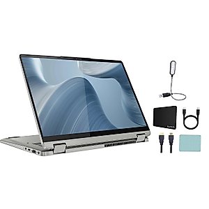 Lenovo Ideapad Flex 5i 14" LED Display 2-in-1 Touchscreen Laptop, Intel Core i7-1255U, 8GB RAM, 1TB M.2 SSD, Windows 11 Home, Bluetooth, Webcam, Cloud Grey + Accessories