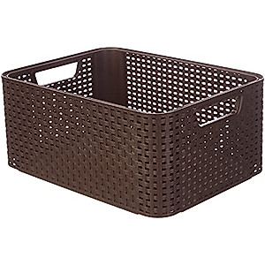 Curver Style M - Storage Boxes & Baskets (Storage Basket, Brown, Rattan, Monotone, Bathroom, Bedroom)