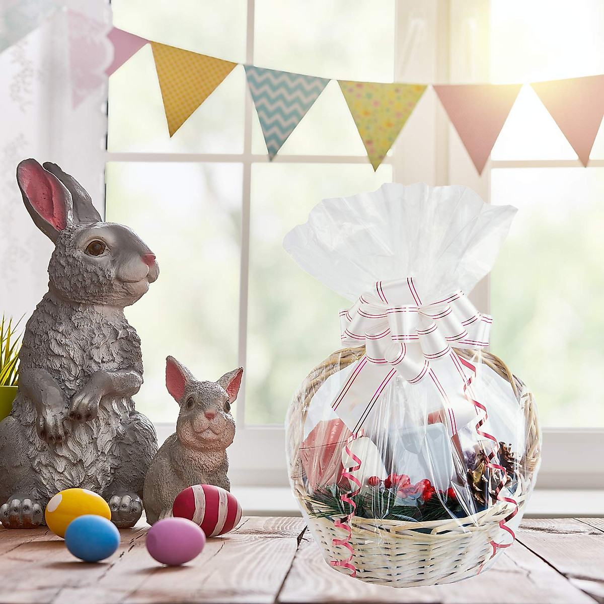 Shrink Wrap Basket Bags,20Pieces 18x22Inches Clear PVC Shrink Wrap Bags for Gift Basket