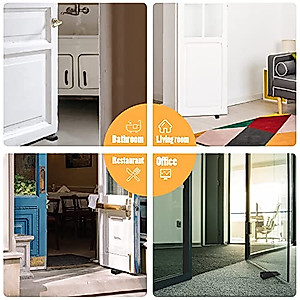 TAROSE Door Stoppers for Bottom of Door, Rubber Door Stops Wedge, Sturdy Stackable Doorstop Works on All Floor Surfaces Height up to 1 Inches - 2 Pack Black