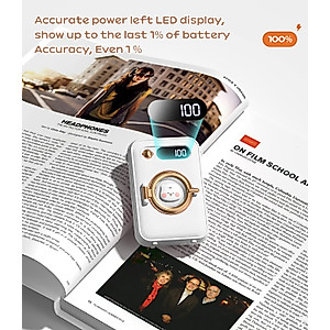 TTVCER Portable Charger 10000mAh, 22.5W USB C Small Cute Power Bank Fast Charging Compact Battery Pack with Built in 2 Cables and Precise led Digital Display,Compatible with iPhone,Tablet,Samsung