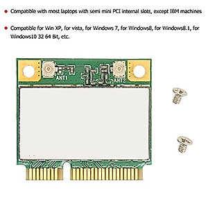 Septpenta Mini PCIE Card is Compatible with Win XP Vista Windows 7 Windows 8 Windows 8.1 Windows 10 32 64 Bit, 150MBps High Speed Transmission, 2.4Ghz Wireless Card with 2 Screws for Laptops