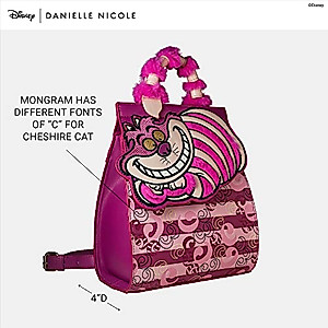Danielle Nicole Disney Alice in Wonderland Mini Backpack, Cheshire Cat Monogram Small Handbag Purse, Pink