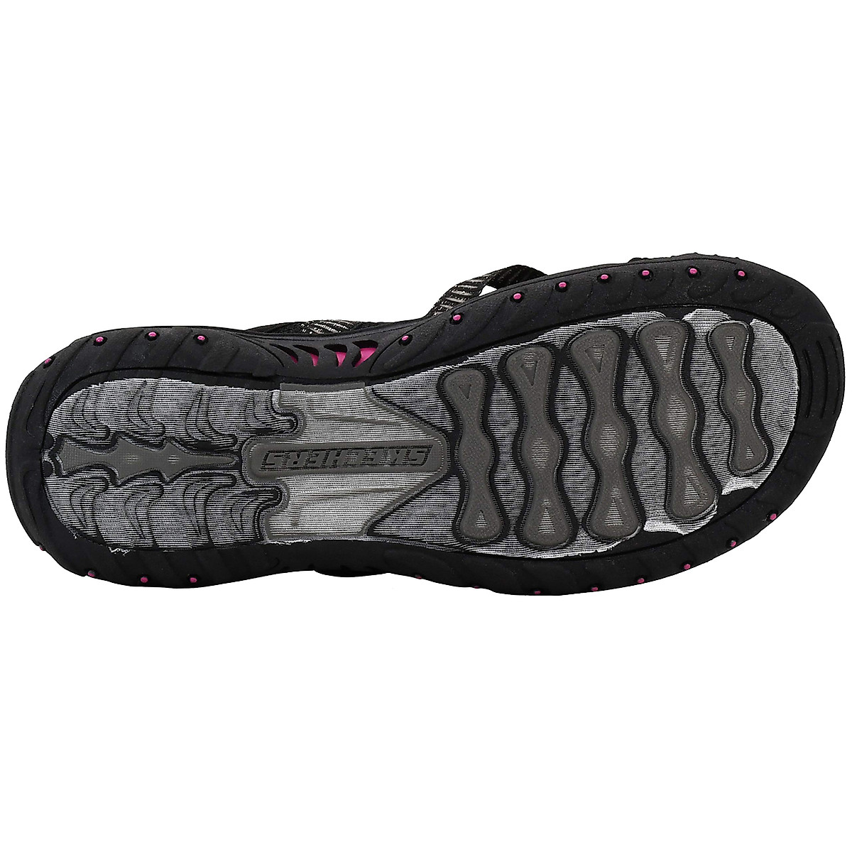 Skechers Women's Reggae-Seize The Day Sport Sandal Black/Fuchsia 6.5