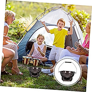 Cabilock 1 Set Charcoal Stove Portable Burner Camping Oven Portable Cooking Stove Stainless Steel Charcoal Grill Indoor Stove Korean Bbq Grill Indoor Outdoor Barbecue Stove Heating Stove