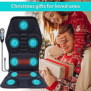 AOVOJRM Seat Massager,Vibrating Back Massager for Chair Massage Cushion ,9 Nodes to Relieve Stress Pain, Home Office,Christmas Gifts Women/Men/Mom/Dad (Black)