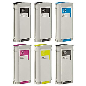 LKB 6PK Compatible HP70 Ink Cartridge Replacement with 130ML Use with HP Designjet Z2100 Z5200 Z3200 Z3100 Z5400 (6 Pack HP70) â€“US