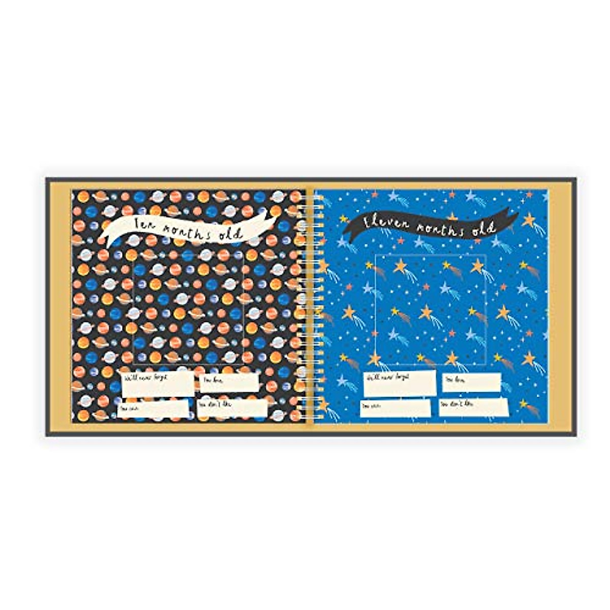 Lucy Darling Baby Memory Book, Themed Baby First Year Book, First 5 Years Journal & Photo Album for Baby Boy/Girl, Keepsake Books, Gender Neutral Memories & Milestone Book, Mom Gift - Golden Stargazer