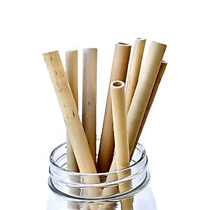 Organic BAMBOO STRAWS 8pack comes with cleaner, and to-go bag, Perfect for water, juices, smoothies, coffee, iced tea.