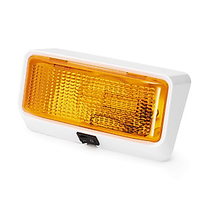 Lumitronics 12V LED Exterior Outdoor Porch Light with On/Off Switch - Removable Clear & Amber Lenses Perfect Outside Replacement Lights for RVs, Motorhomes, Campers, 5th Wheels, Trailers! (White)