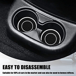 ZKFAR 2 PCS 2.75 Inches Car Cup Coasters, PVC Double Coil Drink Coaster, Car Insulated Coaster, Automotive Anti Slip Cup Holder Insert Coaster, Universal for Most Cars, Trucks, Vans, Boats (White)