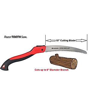 Corona Tools 10-Inch RazorTOOTH Folding Saw | Pruning Saw Designed for Single-Hand Use | Curved Blade Hand Saw | Cuts Branches Up to 6" in Diameter | RS 7265D