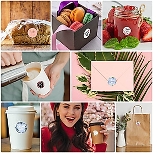 Thank You Stickers Rolls, 2500Pcs 1 Inch Thank You for Supporting My Small Business Envelope Seals, 5 Rolls 12 Patterns Small Thank You Stickers for Wedding, Birthday, Party Gift Wrap Bag